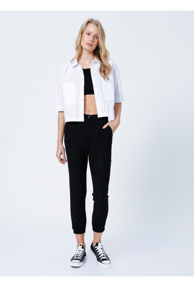 Black On Black K-Kong Normal Bel Standart Kalıp Düz Siyah Kadın Pantolon