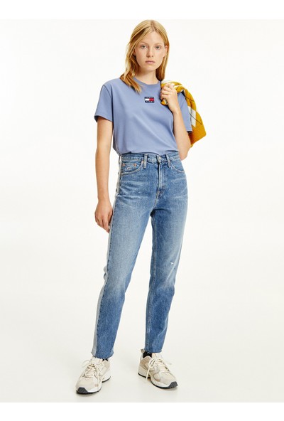 Tommy Jeans DW0DW114861A5 Normal Bel Slim Fit Mavi Kadın Denim Pantolon Tommy Jeans DW0DW114861A5 Normal Bel Slim Fit Mavi Kadın Denim Pantolon