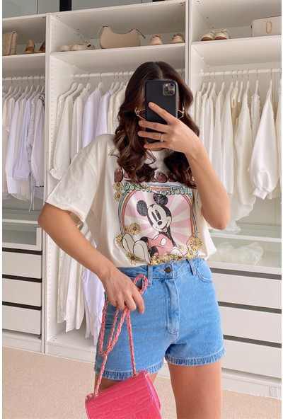 MyLove Highwaist Denim Şort Mavi MyLove Highwaist Denim Şort Mavi