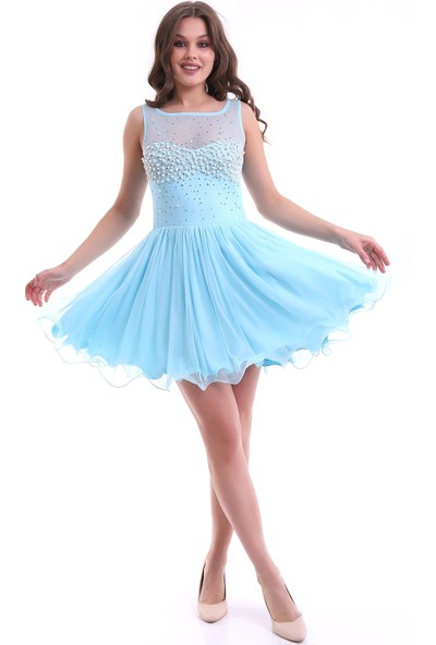 Ottawe Kadın Önü Boncuk Taşlı Etek Tül Kloş Kısa Party Mezuniyet Mini Kısa Elbise OTTW-8031 Ottawe Kadın Önü Boncuk Taşlı Etek Tül Kloş Kısa Party Mezuniyet Mini Kısa Elbise OTTW-8031