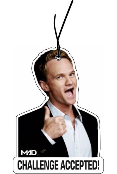 Mad Accessories Barney Stinson Challenge Accepted Tasarımlı Dekoratif Oto Araç Kokusu