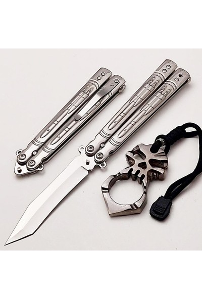 Aradığın Şeyler 23CM Uzunluğunda Kaliteli Çelik Perçinli Gevşemez Kelebek Kılıflı