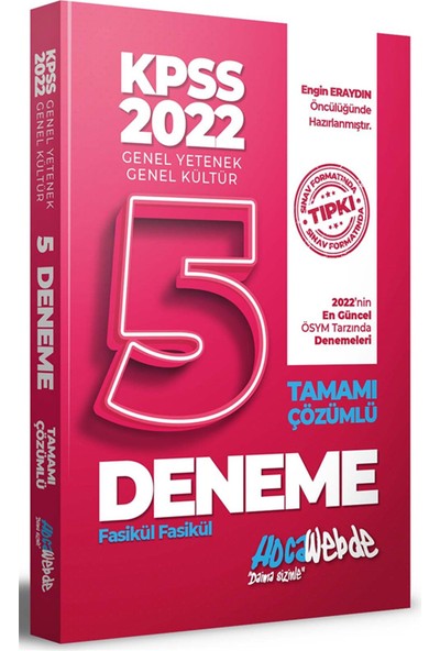 Hocawebde Yayınları KPSS 2022 Genel Yetenek Genel Kültür Tamamı Çözümlü 5 Fasikül Deneme Sınavı Hocawebde Yayınları KPSS 2022 Genel Yetenek Genel Kültür Tamamı Çözümlü 5 Fasikül Deneme Sınavı