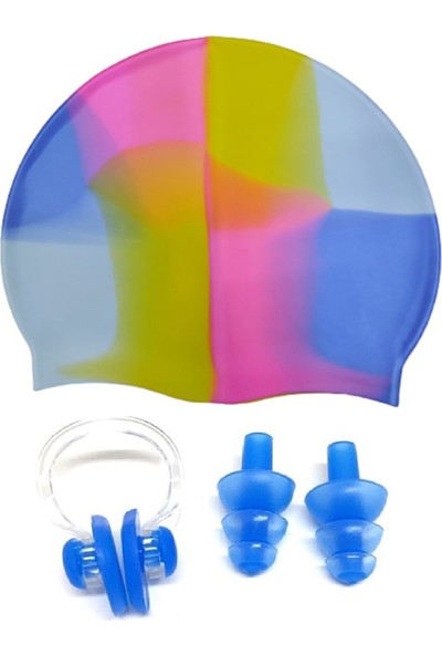 Silikon G-1100 Gökkuşağı Çocuk ve Yetişkin Yüzücü Deniz Havuz Bonesi + Kulak Burun Tıkacı Silikon G-1100 Gökkuşağı Çocuk ve Yetişkin Yüzücü Deniz Havuz Bonesi + Kulak Burun Tıkacı