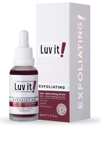 Luv it! Canlandırıcı ve Cilt Tonu Eşitleyici Aha + Bha Peeling Serum 30 ml Luv it! Canlandırıcı ve Cilt Tonu Eşitleyici Aha + Bha Peeling Serum 30 ml