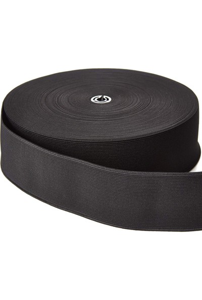 Venus And Nile 4cm Siyah Yassı Dokuma Bel Paça Don Lastiği 10MT