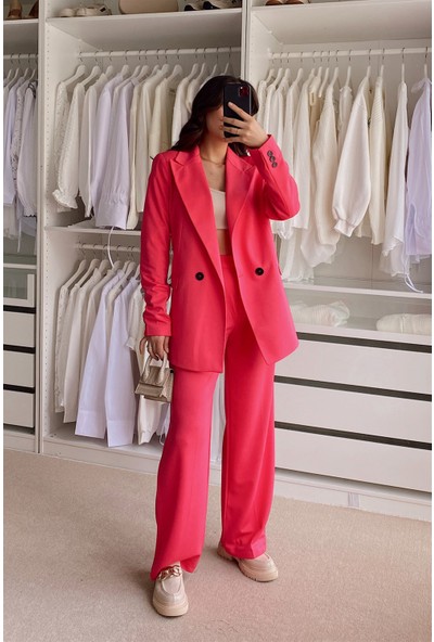 MyLove Oversize Palazzo Takım Pembe