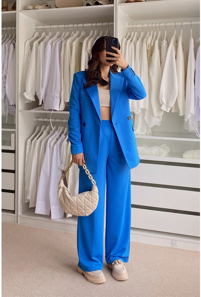 MyLove Oversize Palazzo Takım Mavi