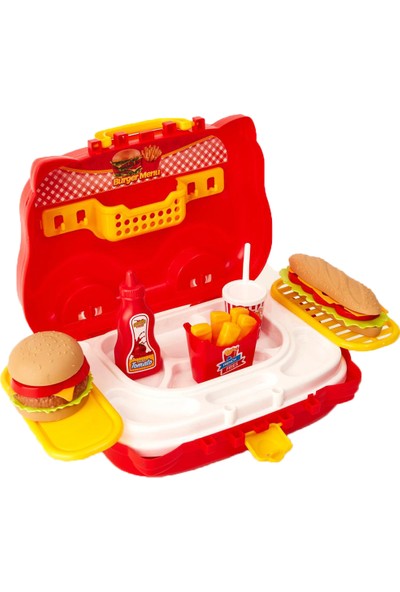 25 Parça Çantalı Tekerlekli Hamburger Menü Seti Eğitici Oyuncak 25 Parça Çantalı Tekerlekli Hamburger Menü Seti Eğitici Oyuncak