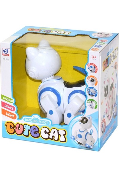 Canem Sesli Işıklı Danseden Pilli Robot Kedi - Mavi