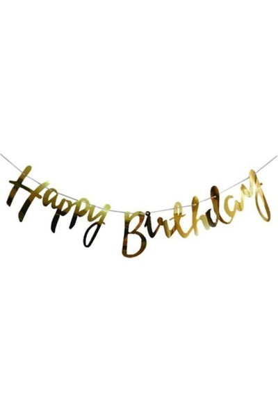 Bal10 Dünyası Gold Happy Birthday Kaligrafi Banner Bal10 Dünyası Gold Happy Birthday Kaligrafi Banner