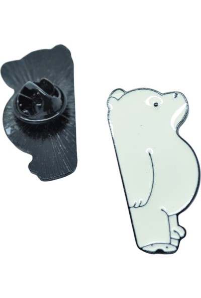Unicorn Mineli Metal Beyaz Ayıcık Mini Rozet Unicorn Mineli Metal Beyaz Ayıcık Mini Rozet