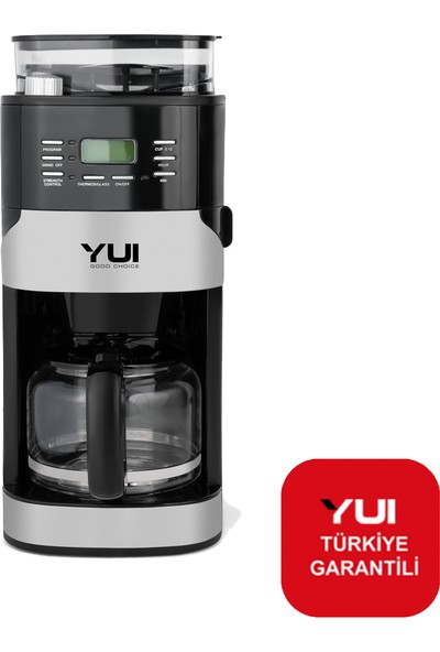 Yui CM1609 1.5 lt Cam Hazneli Öğütücülü Filtre Kahve Makinesi (Yui Türkiye Garantili)
