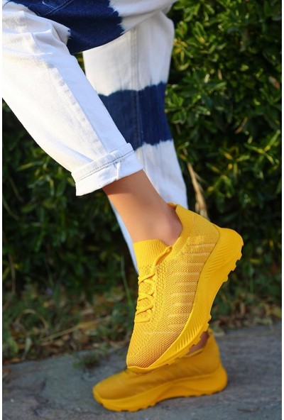 Kyat Sarı Triko Spor Ayakkabı