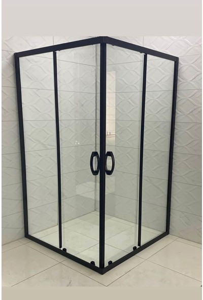 Avrupa Duş Siyah Profil Şeffaf 5mm Cam Yükseklik 190 cm Duşakabin