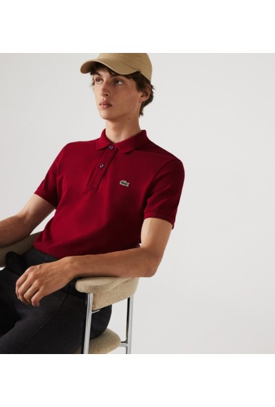 Lacoste Polo Yaka Bordo Renk Regular Fit Tshirt