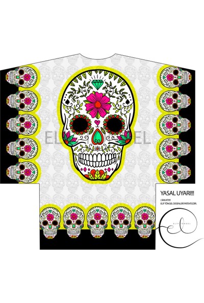 Elif Töngel Kurukafa Detaylı Desenli Kımono