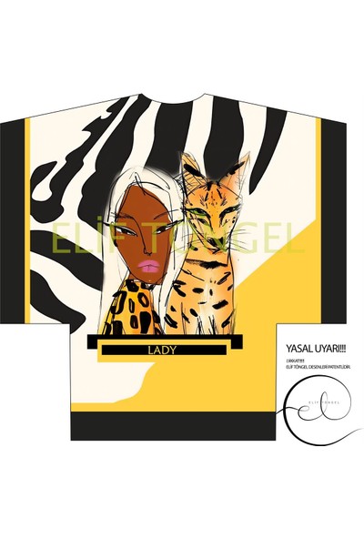 Elif Töngel Kimono Aslanlı Kadın Sarı Kimono Elif Töngel Kimono Aslanlı Kadın Sarı Kimono