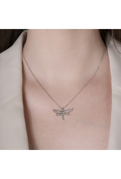 Wena Jewelry 925 Ayar Gümüş Taşlı Yusufçuk Kolye Wena Jewelry 925 Ayar Gümüş Taşlı Yusufçuk Kolye