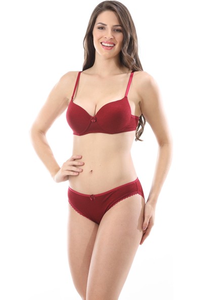 Leyna Leyna Bordo Destekli Sütyen Takımı TM0650
