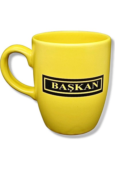 Retina Shop Başkan Yazılı Sarı Mat Kupa Bardak Retina Shop Başkan Yazılı Sarı Mat Kupa Bardak