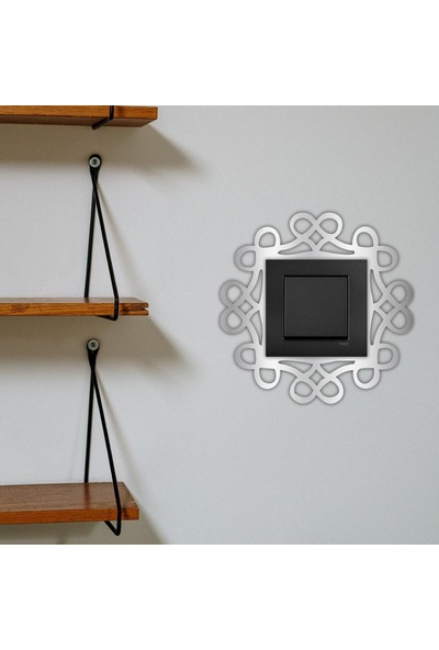 Ahşap Şehri Dekoratif Priz Süsü Çerçevesi Pleksi Priz Dekoru Dsn1