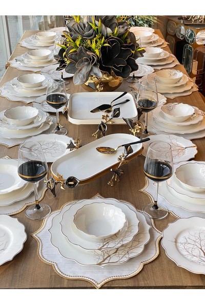 Rossev Yemek Takımı Arbol 88 Parça 12 Kişilik Rossev Yemek Takımı Arbol 88 Parça 12 Kişilik