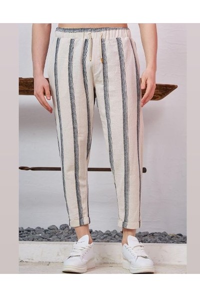 Rocqerx Keten Duble Paça Keten Pantolon
