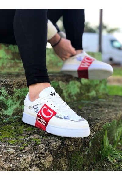 Wagoon WG202 Beyaz Kırmızı Erkek Günlük Ayakkabı Wagoon WG202 Beyaz Kırmızı Erkek Günlük Ayakkabı