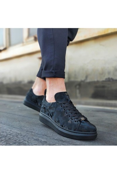 Wagoon WG501 Kömür Hologram Erkek Yüksek Taban Ayakkabı Wagoon WG501 Kömür Hologram Erkek Yüksek Taban Ayakkabı