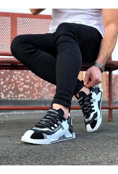 Wagoon WG203 Beyaz Siyah Erkek Ayakkabı Wagoon WG203 Beyaz Siyah Erkek Ayakkabı