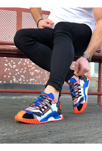 Wagoon WG203 Mavi Turuncu Beyaz Erkek Ayakkabı Wagoon WG203 Mavi Turuncu Beyaz Erkek Ayakkabı