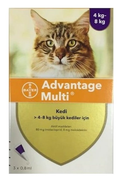 Elanco Advantage Multi 0.8 Kedi İç Dış Damla 3 Pipet Elanco Advantage Multi 0.8 Kedi İç Dış Damla 3 Pipet