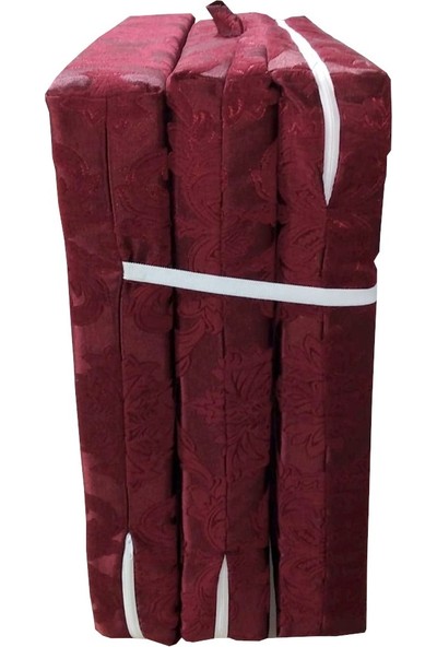 Mandaş Lüx Katlanabilir Taşınabilir Sünger Yatak (70X180X9)-BORDO
