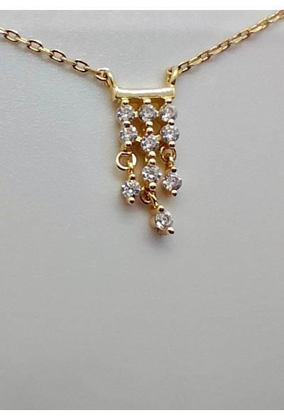 Sarı Altın Kaplama Zirkon Taşlı Kolye Sarı Altın Kaplama Zirkon Taşlı Kolye