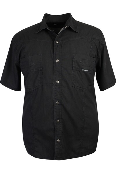 Erkek Büyük Beden Battal Boy Kısa Kollu Kot Gömlek