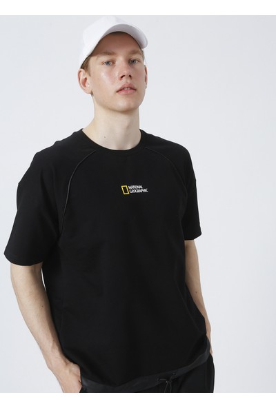 National Geographic C-Felton Bisiklet Yaka Oversize Baskılı Siyah Erkek Sweatshirt