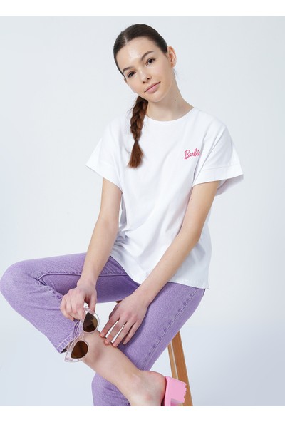Barbie T-Shirt, L, Beyaz