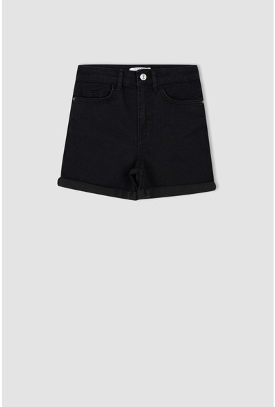 DeFacto Normal Bel Paça Ucu Katlamalı Jean Şort X3028AZ22SM