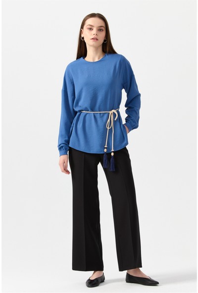 Nihan Düşük Kollu Bluz Indigo