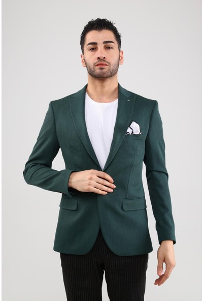 Guild 2038 Slim Fit Sivri Yaka Tek Ceket Guild 2038 Slim Fit Sivri Yaka Tek Ceket