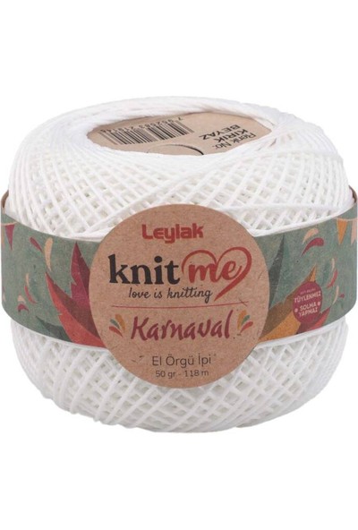 Knit Me Karnaval El Örgü Ipi Kırık Beyaz 50 Gr.