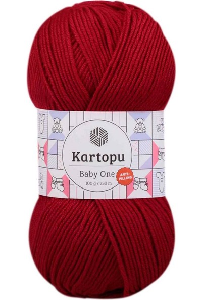 Kartopu Baby One El Örgü Ipi 100 gr | Koyu Kırmızı K129
