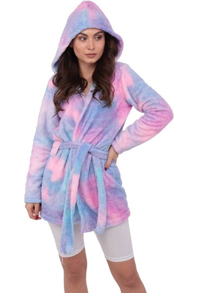 Polkan Batik Desenli Polar Sabahlık 17790 | Lila Polkan Batik Desenli Polar Sabahlık 17790 | Lila