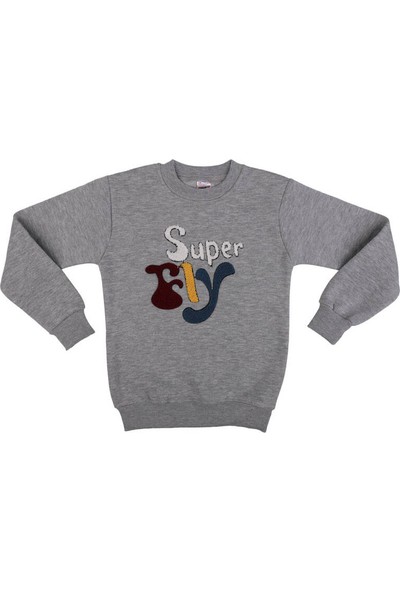 Super Nakışlı Şardonlu Erkek Çocuk Sweat | Gri Super Nakışlı Şardonlu Erkek Çocuk Sweat | Gri