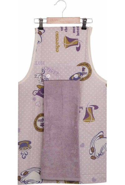 Desenli Mutfak Önlüğü Lila
