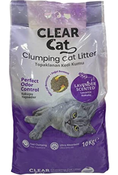 EKS Ticaret Clear Cat Lavanta Kokulu Topaklanan Kedi Kumu 10KG EKS Ticaret Clear Cat Lavanta Kokulu Topaklanan Kedi Kumu 10KG