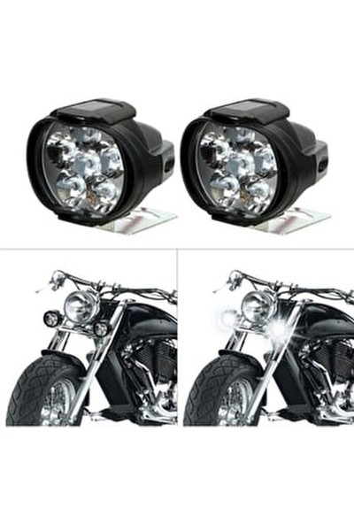 Motolinas Motosiklet Sis Farı Takım 6 Ledli Sabit + Çakar Işık Modlu Ledli Motolinas Motosiklet Sis Farı Takım 6 Ledli Sabit + Çakar Işık Modlu Ledli