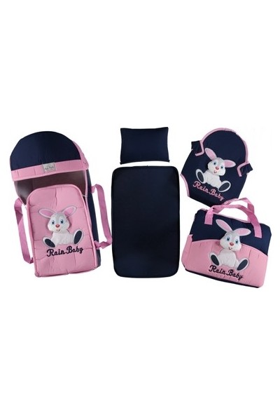 Rain Baby Tavşan Temalı Portbebe Bebek Bakım Çantası Kanguru Alt Değiştirme Minderi Yastık Seti 5'li Rain Baby Tavşan Temalı Portbebe Bebek Bakım Çantası Kanguru Alt Değiştirme Minderi Yastık Seti 5'li