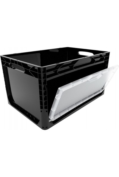 Euronorm Yandan Kapaklı Plastik Kasa (60X40X32 Cm) Siyah Euronorm Yandan Kapaklı Plastik Kasa (60X40X32 Cm) Siyah